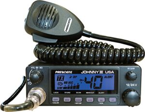 president johnny iii usa 40 channel cb radio 12 or 24v, black