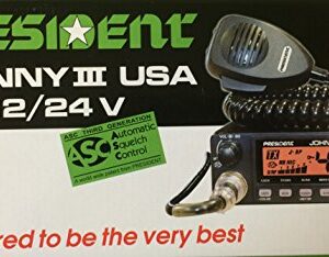 President Johnny III USA 40 Channel CB Radio 12 or 24V, Black