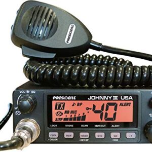 President Johnny III USA 40 Channel CB Radio 12 or 24V, Black