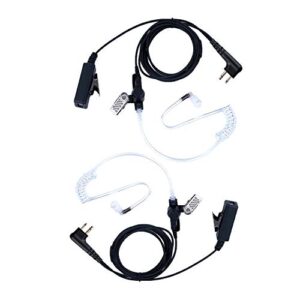 keyblu 2 pcs 2-wire surveillance acoustic tube walkie talkie earpiece/headset compatible with motorola radio cp200 cp200d cls1410 cls1110 cls1413 gp2000 xu1100 pro1150 mu12(2 pcs)