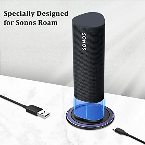 Fulaim Magnetic Wireless Charger Pad Compatible with Sonos Roam, Portable Bluetooth Speaker Charging Dock, Type-C Cable Included (No AC Adapter)