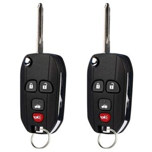 flip key fob fits 2005-2010 chevy pontiac saturn keyless entry remote (15252034), set of 2