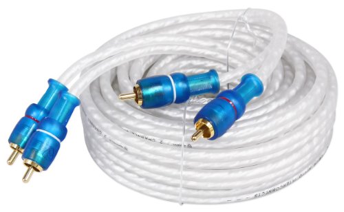 Rockville MRCA25 25 Foot Twisted Pair Marine RCA Cable 100% Copper, Split Pin