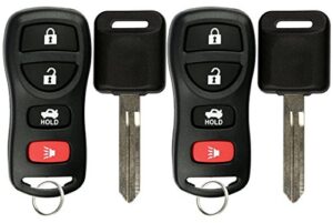 keylessoption keyless entry remote fob uncut blank car ignition key for nissan infiniti kbrastu15 (pack of 2)