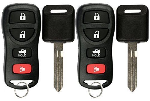 KeylessOption Keyless Entry Remote Fob Uncut Blank Car Ignition Key for Nissan Infiniti KBRASTU15 (Pack of 2)