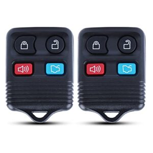 replacement keyless entry remote key fob clicker transmitter fits for ford mustang lincoln mercury mazda (cwtwb1u331 cwtwb1u345 4-btn) set of 2