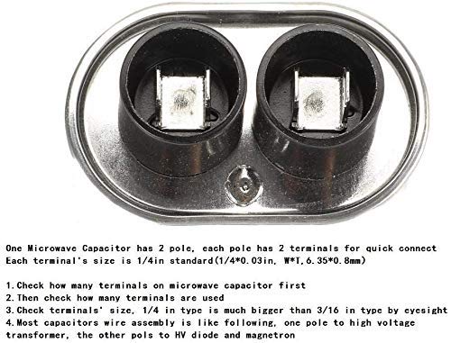 BlueNatHxRPR 0.95 MFD uF Microwave Capacitor Compatible for GE WB27X10968 and Others