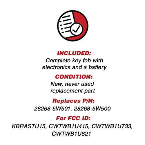 KeylessOption 2 Item Bundle 1 Key Fob Keyless Entry Remote 1 Uncut for 46 Chip Ignition Key