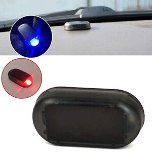 2 Pack Car Solar Power Simulated Dummy Alarm Warning Anti-Theft LED Flashing Security Light Fake Lamp (Blue + Red)