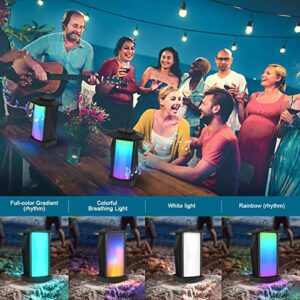 Ortizan Outdoor Bluetooth Speakers, 50W Loud Wireless Waterproof Lantern Speaker, Deep Bass/Hi-Fi/RGB Lights/IPX5/40H Play/EQ/DSP/Power Bank/USB/TF/AUX, Up to 100 Speakers Synch for Party Patio Garden