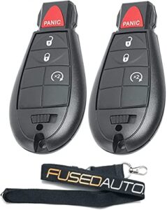 jalopytrade pair of electronic keyless entry remotes fob fobik compatible with dodge (fcc id: iyz-c01c) 4 button + one free lanyard