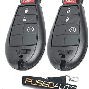 JalopyTrade Pair of Electronic Keyless Entry Remotes Fob FOBIK Compatible with Dodge (FCC ID: IYZ-C01C) 4 Button + ONE Free Lanyard