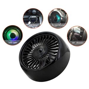 V·RESOURCING Air Vent Mounted USB Fan, Mini Electric Car Fan for Car Air Vent Mounted,360° Rotatable Car Auto Powerful Cooling Air Fan for Sedan SUV Auto Vehicles