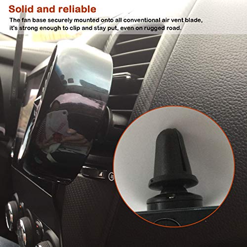 V·RESOURCING Air Vent Mounted USB Fan, Mini Electric Car Fan for Car Air Vent Mounted,360° Rotatable Car Auto Powerful Cooling Air Fan for Sedan SUV Auto Vehicles