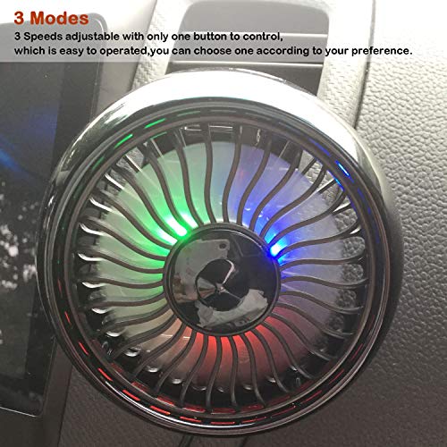 V·RESOURCING Air Vent Mounted USB Fan, Mini Electric Car Fan for Car Air Vent Mounted,360° Rotatable Car Auto Powerful Cooling Air Fan for Sedan SUV Auto Vehicles