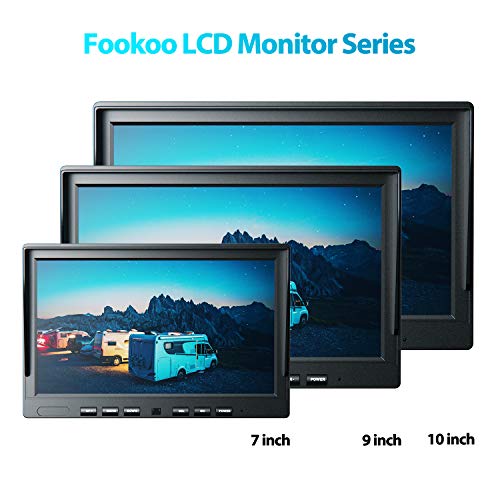 Fookoo Ⅱ 10" 1080P Wired Backup Camera System Kit,10" HD Quad Split Screen Monitor with Recording IP69 Waterproof Rear View Side View Camera Parking Lines for Truck/Semi-Trailer/Box Truck/RV(DY104)