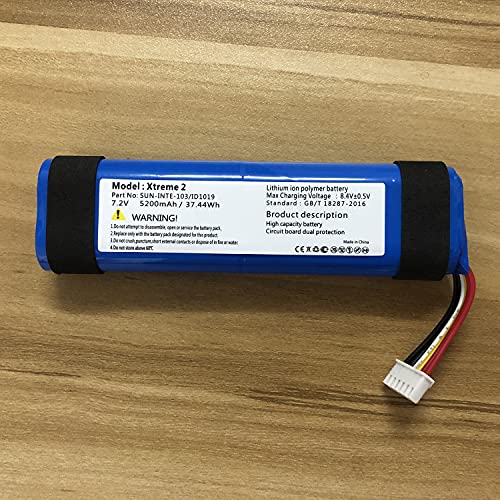 WRUMI Replacement Battery for JBL Xtreme 2, Xtreme 3, Battery SUN-INTE-103 5200mAh 7.4V with Tools