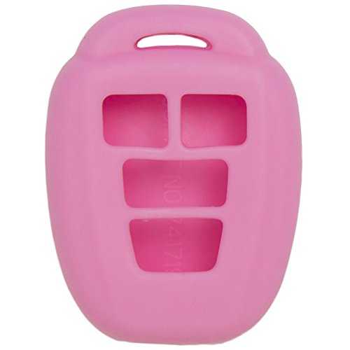 Keyless2Go Replacement for New Silicone Cover Protective Case for Remote Keys with FCC HYQ12BDM HYQ12BEL - Pink