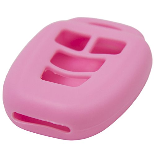 Keyless2Go Replacement for New Silicone Cover Protective Case for Remote Keys with FCC HYQ12BDM HYQ12BEL - Pink