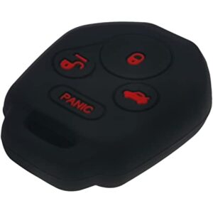 waymei Silicone Key Fob Cover Remote Keyless Case Protector Compatible with 2008-2019 Subaru Crosstrek Forester Impreza Legacy Outback Tribeca WRX STI XV Crosstrek (4 Buttons Black with Red)