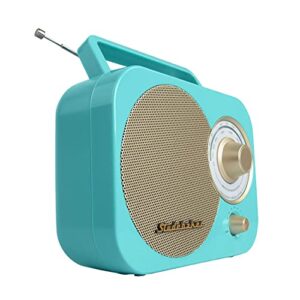 Studebaker SB2000TG Turquoise/Gold Retro Classic Portable AM/FM Radio with Aux Input Limited Edition