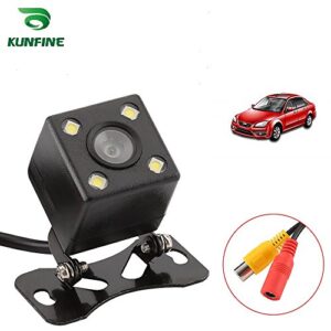 KUNFINE Universal Wireless Car Rear View Camera with 4 LED Vehicle Backup Camera Reverse Camera RCA Night Vision Parking Assistance Camera IP67 Waterproof