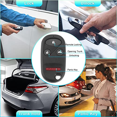 X AUTOHAUX 315MHz KOBUTAH2T Replacement Smart Proximity Keyless Entry Remote Key Fob for Honda Accord 1998-2002 for Acura TL 1999-2001 4 Buttons