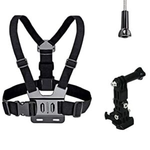 Adjustable Chest Mount Harness Chest Strap Belt for GoPro Hero10, Hero 9, Hero 8, Hero 7 Black, 7 Silver, 7 White, Hero 6, 5, 4, Session, 3+, 3, 2, 1, Hero (2018), 360 Degree Rotate Adapter Holder