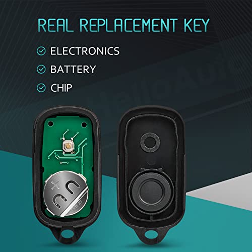 HelloAuto Key fob Fits Toyota Sequoia 2001-2007, 4Runner 1999-2009 Keyless Entry Remote Replacement Smart Key 4-Button (FCC ID: HYQ12BBX, HY12BAN, HYQ1512Y)