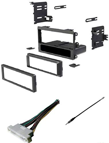 ASC Car Stereo Dash Kit, Wire Harness, and Antenna Adapter to Install a Single Din Aftermarket Radio for Some 00-06 Buick Lesabre, 01-03 Oldsmobile Aurora, 00-05 Pontiac Bonneville - No Premium Amp