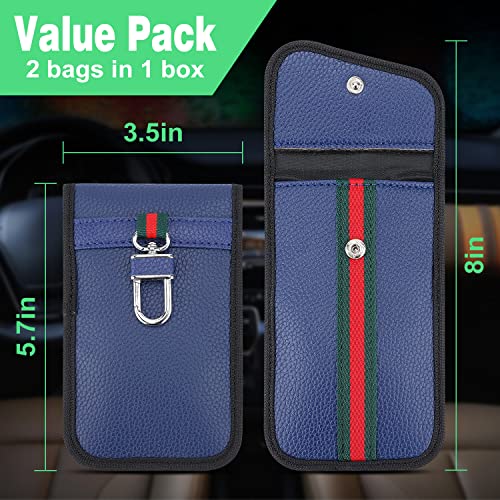 Giftguys Faraday Key Fob Protector, 2 Pack Faraday Bag for Key Fob, Key Fob Signal Blocking Pouch, Anti-Theft Pouch Hacking Case Blocker Faraday Cage