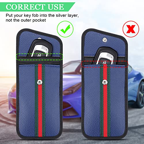 Giftguys Faraday Key Fob Protector, 2 Pack Faraday Bag for Key Fob, Key Fob Signal Blocking Pouch, Anti-Theft Pouch Hacking Case Blocker Faraday Cage