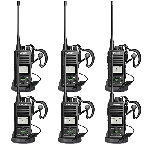 SAMCOM FPCN10A Two Way Radios Long Range, 3000mAh Battery High Power 2 Way Radios Walkie Talkies for Adults Rechargeable, Business Programmable Handheld UHF Radios with Dual PTT Group Call, 6 Packs