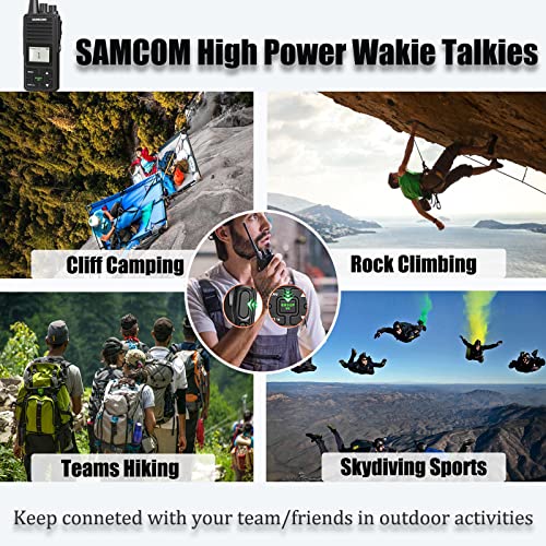 SAMCOM FPCN10A Two Way Radios Long Range, 3000mAh Battery High Power 2 Way Radios Walkie Talkies for Adults Rechargeable, Business Programmable Handheld UHF Radios with Dual PTT Group Call, 6 Packs