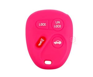 1x new key fob remote silicone cover fit/for select gm vehicles (1x pink)