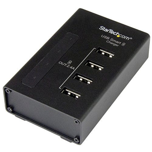 StarTech.com 4-Port Charging Station for USB Devices with Smart Charging - 48W/9.6A - Dedicated Desktop Multi-Device USB Charging Station (ST4CU424)