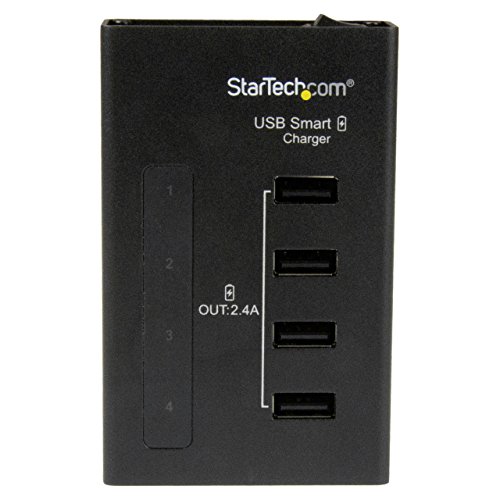 StarTech.com 4-Port Charging Station for USB Devices with Smart Charging - 48W/9.6A - Dedicated Desktop Multi-Device USB Charging Station (ST4CU424)