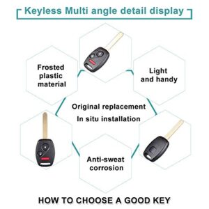 SELEAD 3 Buttons Keyless Entry Remote Control Car Key Fob Clicker Transmitter fit for Honda for Pilot 2005-2008 Antitheft Keyless Entry Systems 35111-S9V-325-2 CWTWB1U545-2 1pc US Stock