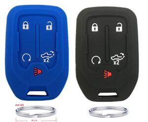 kawihen silicone key fob cover compatible with for 2019 2020 2021 chevrolet chevy silverado 1500 2500hd 3500hd gmc sierra 1500 2500hd 3500hd hyq1ea 13529632 13591396