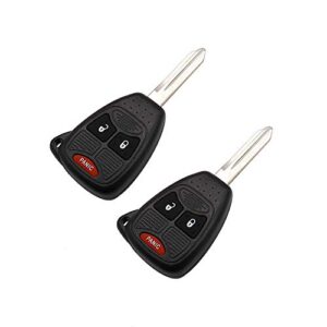 drivestar entry remote car key keyless replacement for dodge caliber nitro,for jeep grand cherokee commander patriot use 3 button oht692427aa,2 pack