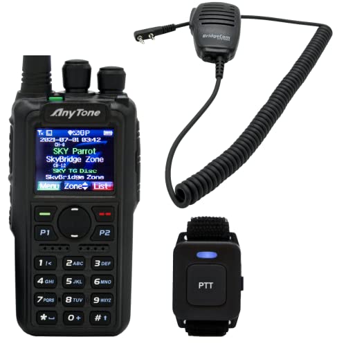 AnyTone AT-D878UVII Plus - Dual Band Analog/DMR Radio with BCS-200 Shoulder Speaker Mic - K-1 Plug IP-54 Rated for DMR and Analog AnyTone - Comes with Free $97 Training Course