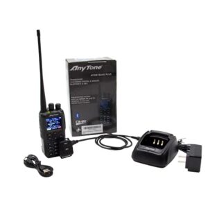 AnyTone AT-D878UVII Plus - Dual Band Analog/DMR Radio with BCS-200 Shoulder Speaker Mic - K-1 Plug IP-54 Rated for DMR and Analog AnyTone - Comes with Free $97 Training Course