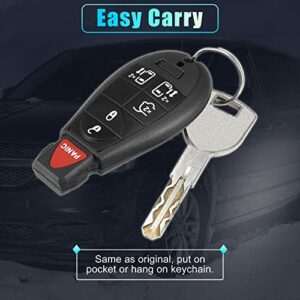 X AUTOHAUX Replacement Keyless Entry Remote Car Key Fob M3N5WY783X 433Mhz for Dodge Grand Caravan for Chrysler Town and Country 6 Buttons with Door Key