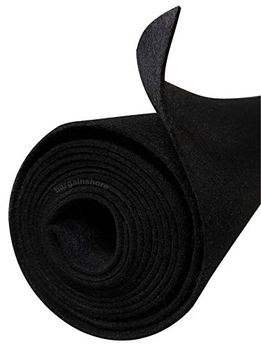 Polymat 3ft x 48" Black Felt Fabric Liner 1 Yard 2mm Thick Roll Quality Non Woven Speakerbox Amp Rack Fabric for Car Audio Fabrication