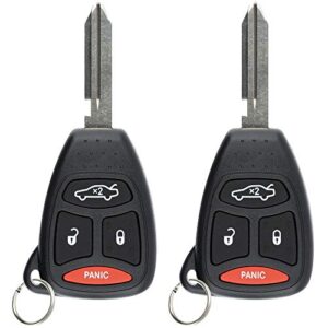 for 05-09 jeep dodge chrysler keyless entry remote key fob 4btn kobdt04a, 56038749ad, 56038768ad – 2 pack