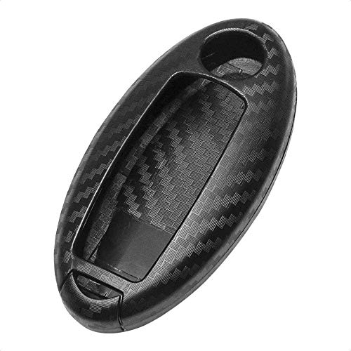 TANGSEN Smart Key Fob Case 3D Carbon Fiber ABS Plastic Emboss Cover Compatible with INFINITI EX FX G JX M Q QX for NISSAN LEAF MURANO PATHFINDER ROGUE TITAN QUEST 2 3 4 5 6 Button Keyless Entry Remote