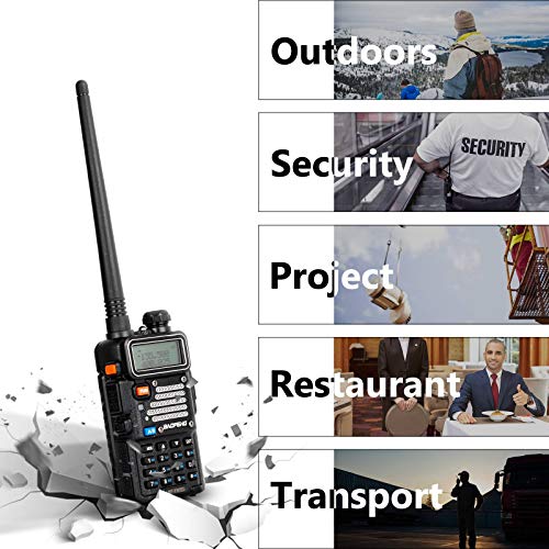 BaoFeng Radio High Power Upgraded BaoFeng UV-5R 144-148Mhz/420-450Mhz Ham Radio Handheld Two Way Radio with TIDRADIO-771 Antenna BaoFeng Walkie Talkie (5 Pack)