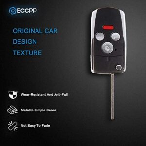 ECCPP Uncut Keyless Entry Remote Fob Folding Flip Key (Shell Case) Replacement for 03-2010 for H onda Accord Civic CR-V Fit Pilot Ridgeline key fob-2PCS 4 Buttons