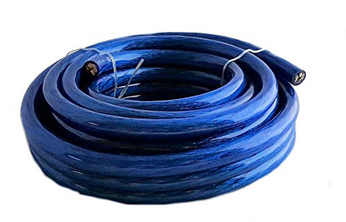 IMC Audio 1/0 Gauge CCA Power Blue Wire Cable (10ft Blue) Battery Cable Wire, Automotive, Car Audio Speaker Home Stereo System, RV Trailer, Amp Wiring 0 Guage Power Wire Cable 0 Car Audio