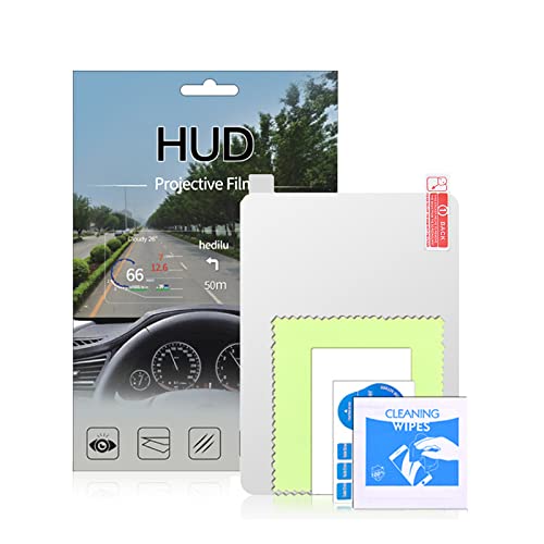 Hud Reflective Head-Up Screen Protector Windscreen Film Universal Car Head-up Display Exclusive Transparent Film 5.9 x 5.1'', 2 Pack